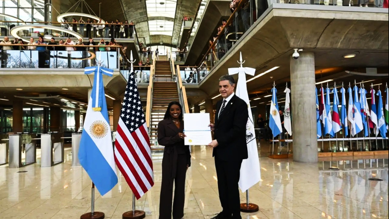 Jorge Macri recibió a Simone Biles, la mejor gimnasta del mundo ...